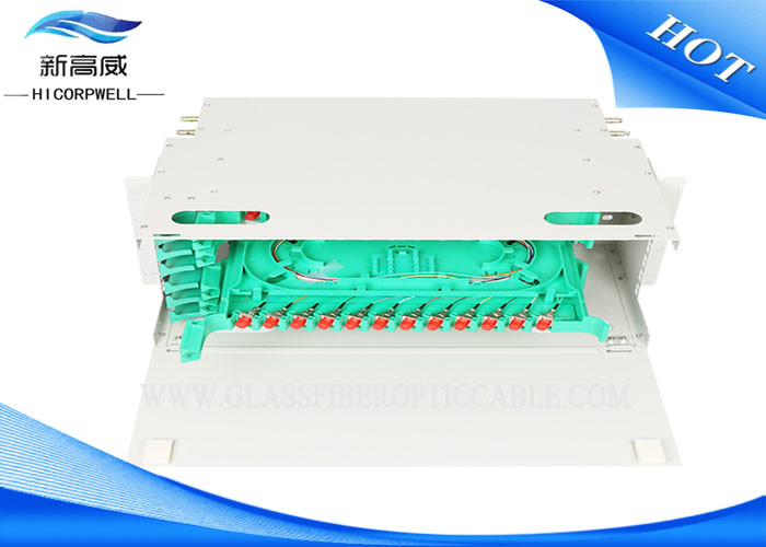 LC FTTH Optical Termination Panel , 12 24 48 96 Port ODF Fiber Optic ...