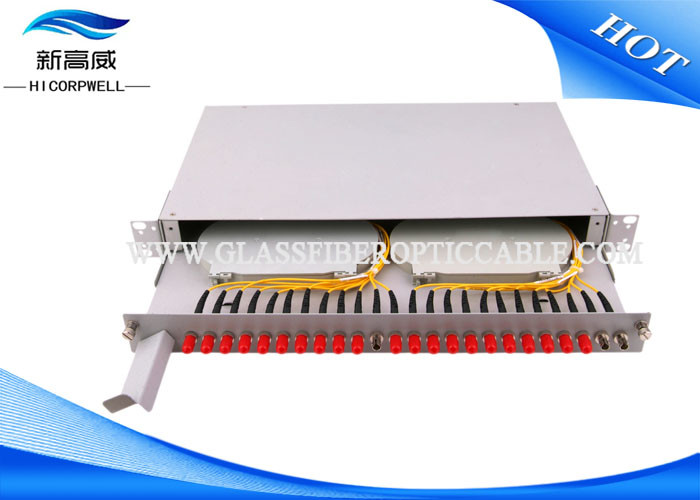 LC FTTH Optical Termination Panel , 12 24 48 96 Port ODF Fiber Optic ...
