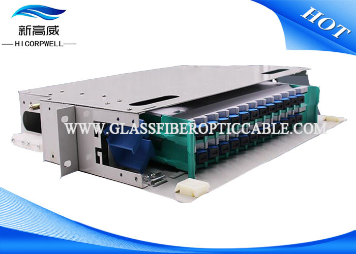 LC FTTH Optical Termination Panel , 12 24 48 96 Port ODF Fiber Optic ...