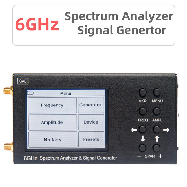 35 to 4500 MHz SA6 6GHz Portable Spectrum Analyzer Signal Genertor for Wi-Fi, 2G, 3G, 4G, LTE ...